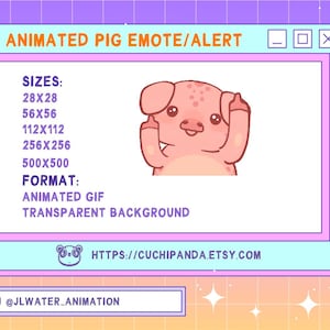 Animated Pig Emote, Middle Finger Emote, Kawaii for Twitch, Discord ...