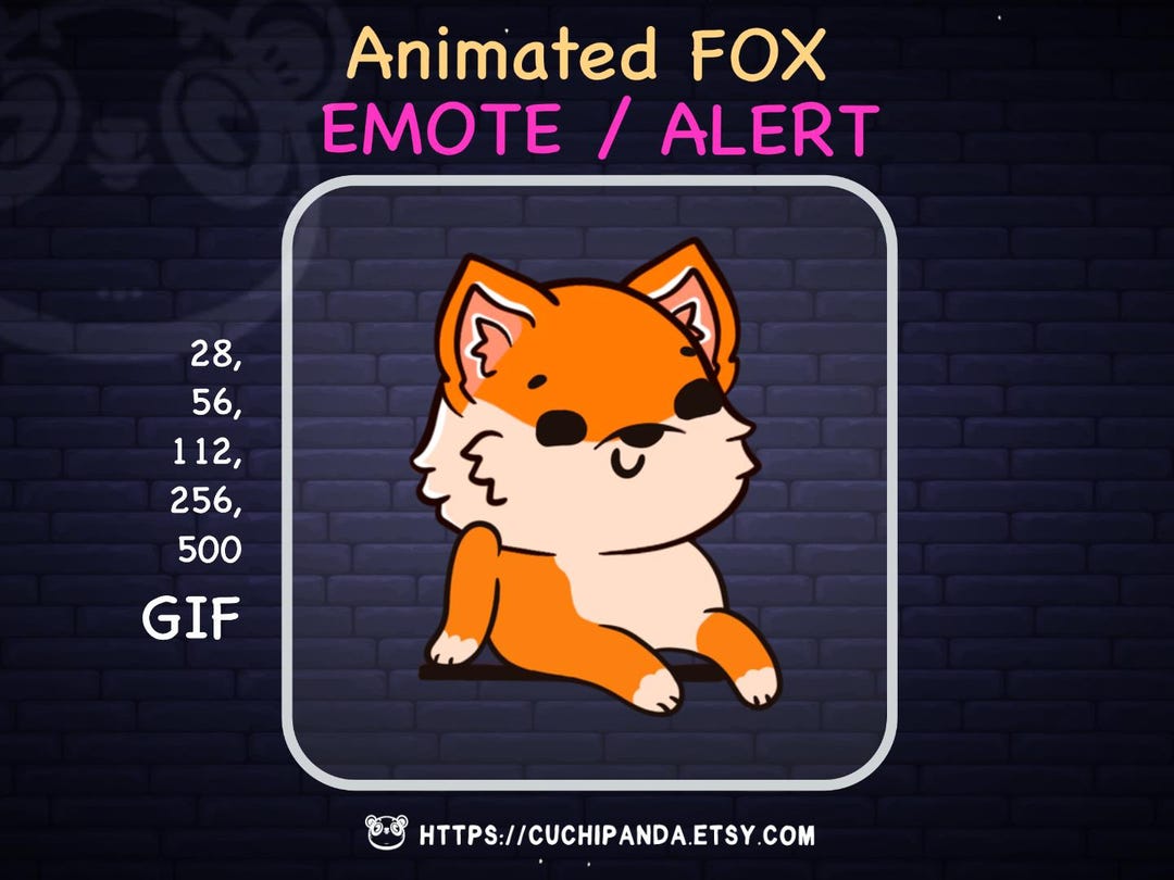 Animated Fox Emote Alert, Swing His Legs, Sit Emote - Etsy
