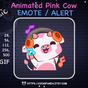 Pink Cow Animated Emote: Music Twitch Alert (digital Download) - Etsy