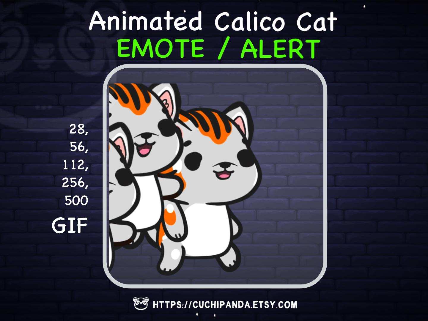 Animated Calico Cat Emote: Raid Alert (digital Download) - Etsy