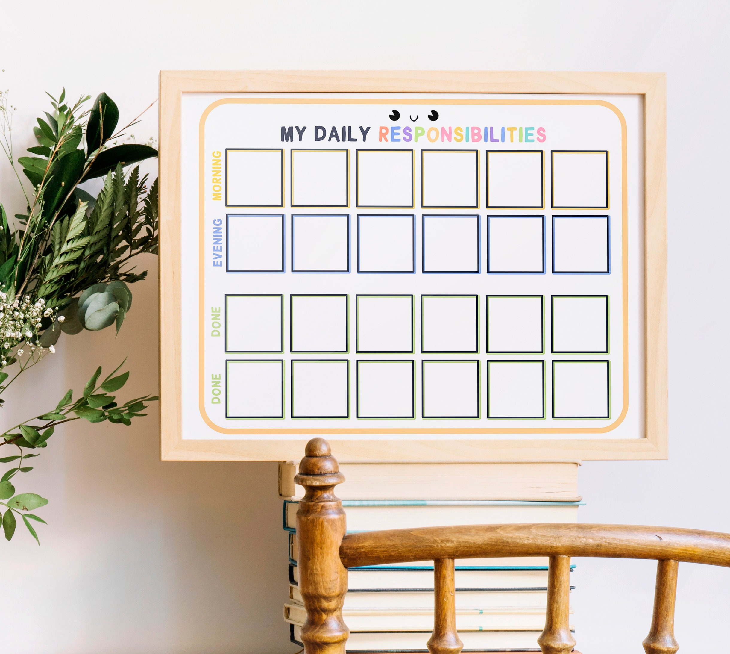 Kids Daily Responsibilities Toddler Chore Chart Printable Children ...