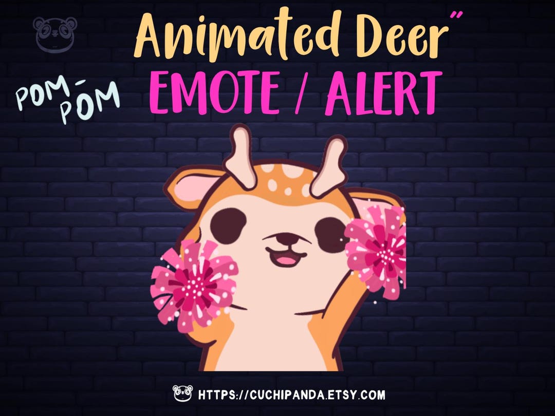 Animated Deer Emote,cheer Alert, Pom Pom Emote, Alert - Etsy