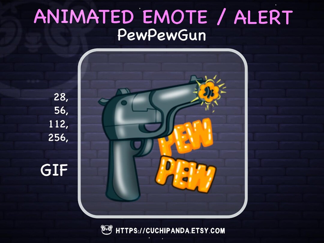 Animated Gun Emote, Pew Pew Alert, Twitch, Stream - Etsy UK
