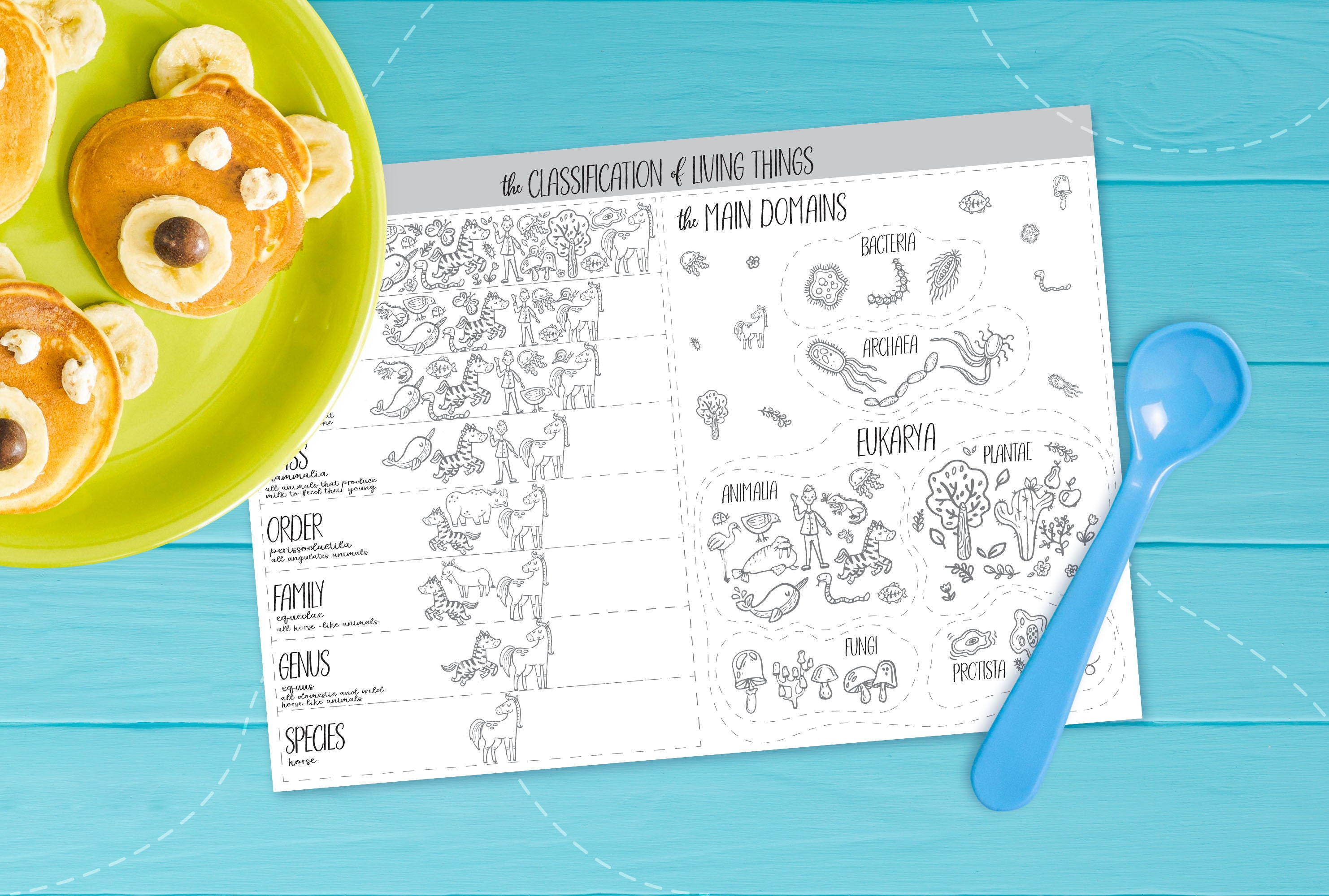 Cycle 1 Science Coloring Placemat Page Memory Work CLASSIFICATION of ...
