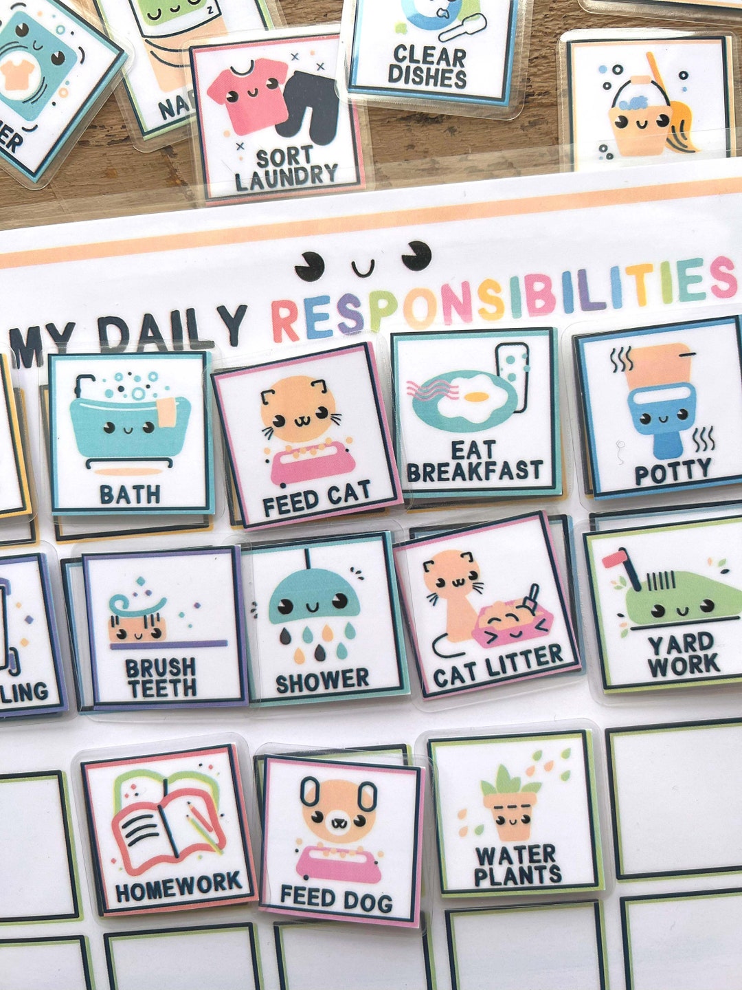 Kids Daily Responsibilities Toddler Chore Chart Printable Children ...