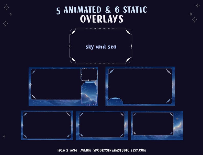 Animated Sky Stream Overlay: Vtuber Twitch/youtube Assets (digital ...