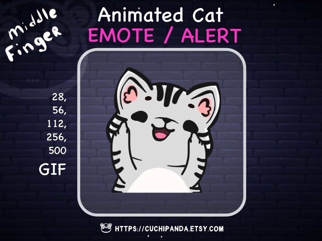 Animated Cat Emote, Middle Finger, Cat Alert - Etsy