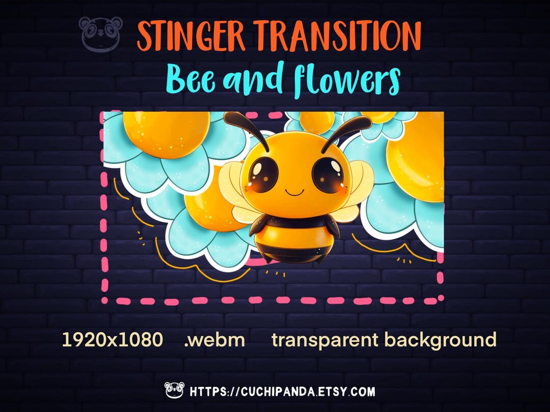 Animated Bee Transition, Twitch Stinger Transition, Kawaii Cute Bee ...