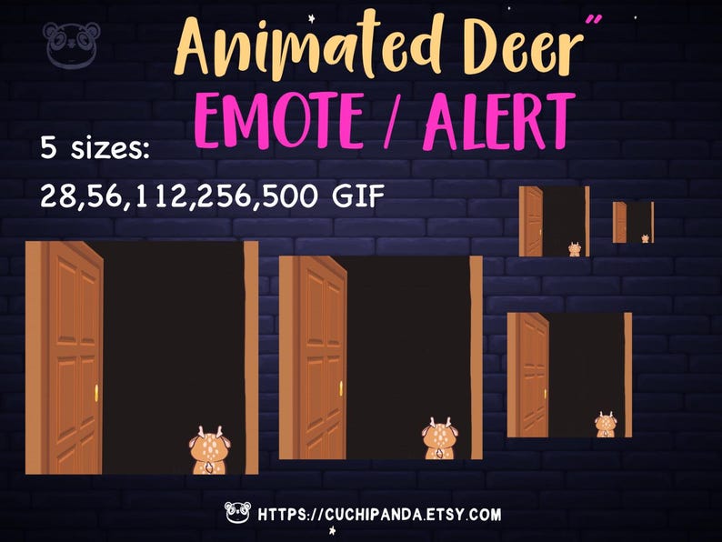 Deer Emote Animated, Leave Emote, Go Out Door, Kawaii for Twitch ...