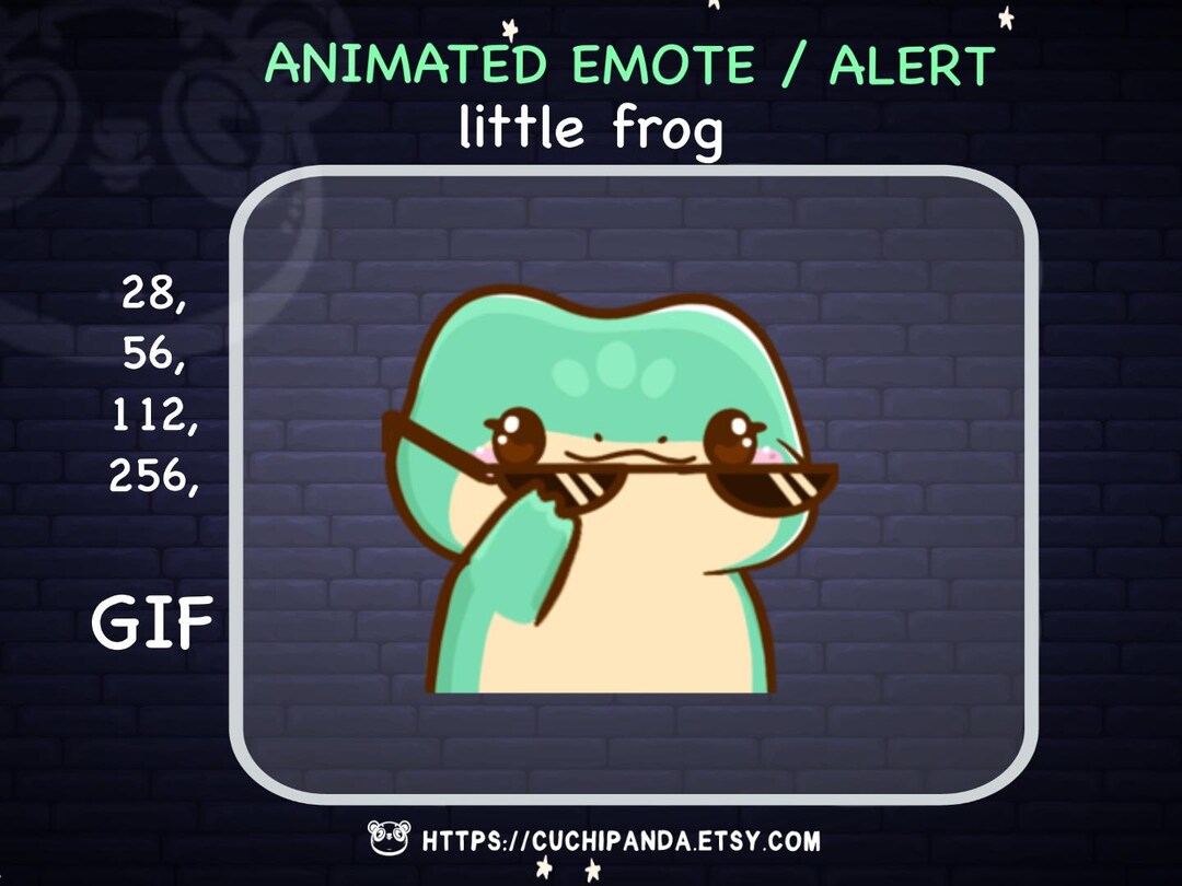 Animated Frog Emote: Chibi Froggy With Sunglasses (digital Download) - Etsy