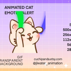 Animated Cat Emote, Alert, Light Stick, Twitch, Discord, Youtube ...