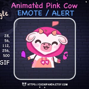 Pink Cow Animated Emote: Wiggle Alert (digital Download) - Etsy