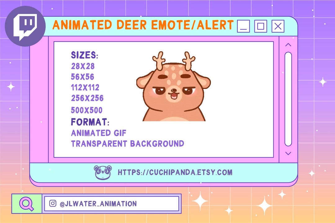 Animated Deer Emote, Alert, Smirk Emote, Eyebrows, Funny Kawaii for ...