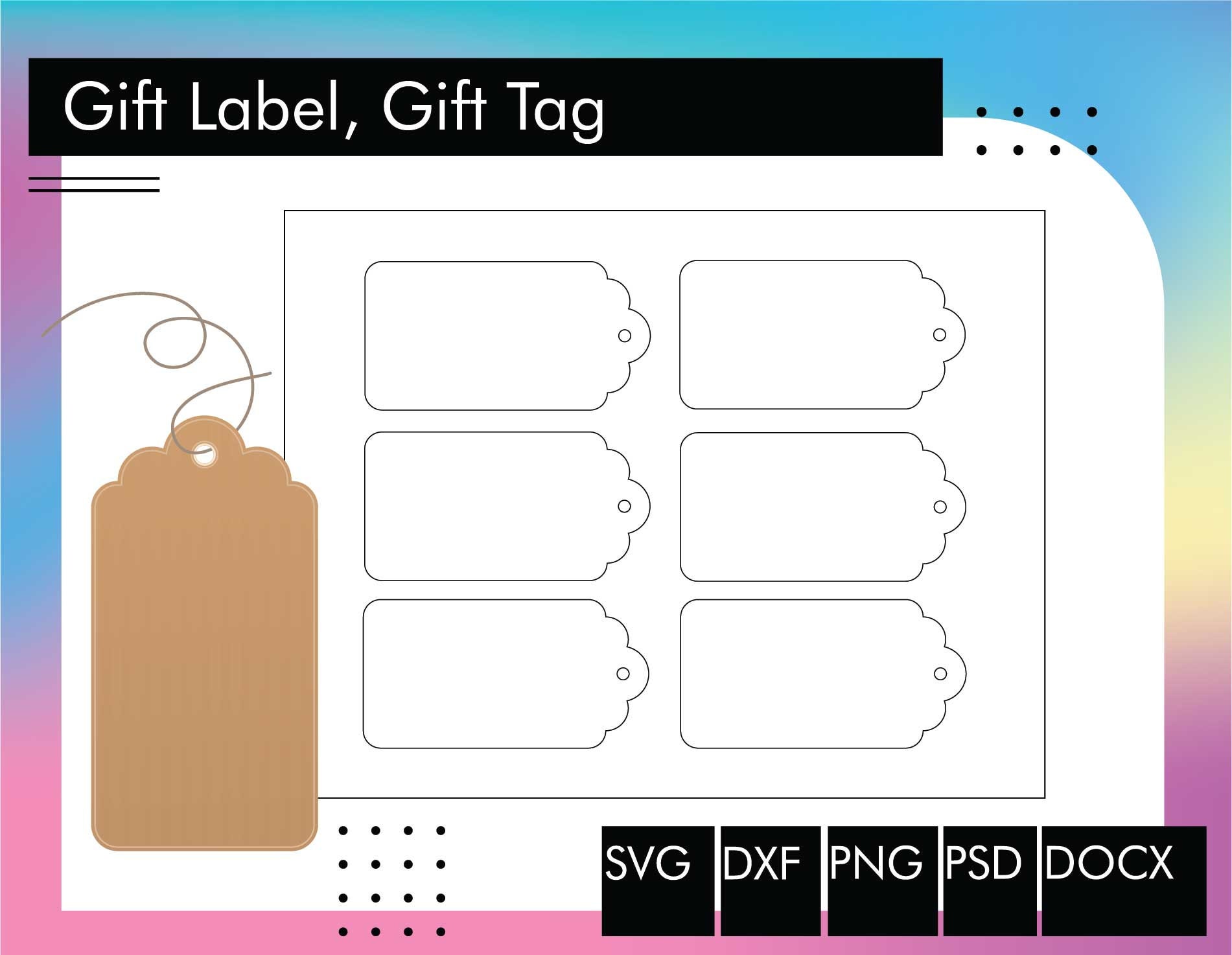 Gift Tag Svg Label Template Png, 003 - Etsy