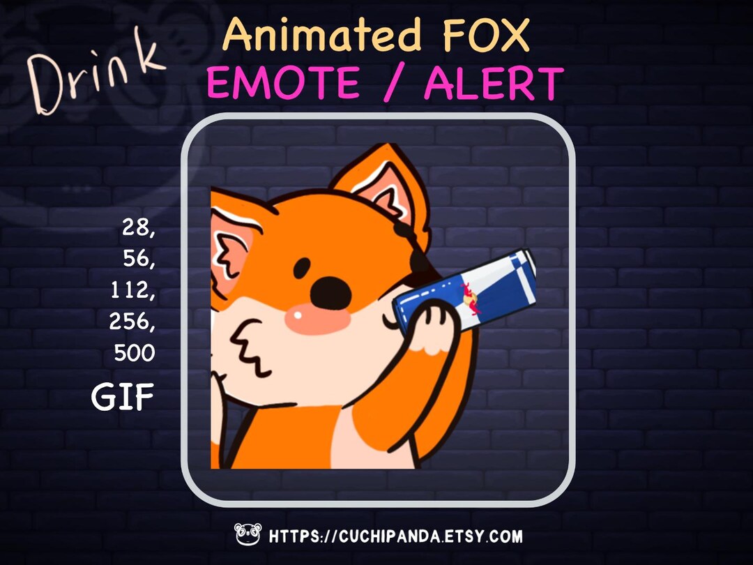 Fox Emote, Fox Alert, Drink Animated Emote - Etsy