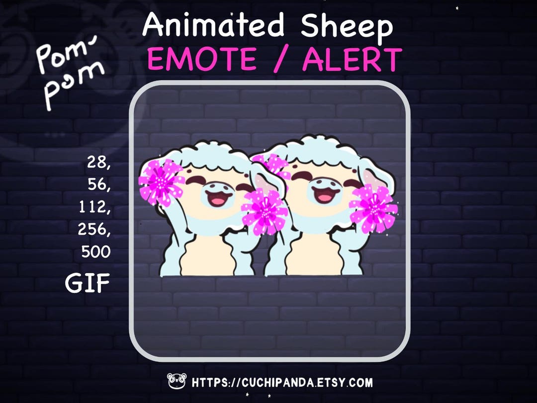 Animated Sheep Emote: Cheer Alert, Pom Pom (digital Download) - Etsy