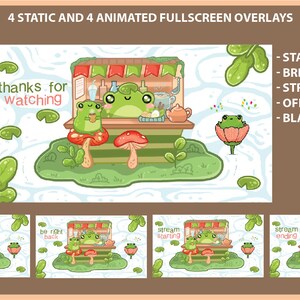Animated Frog Twitch Overlay Pack | Kawaii Stream Screens, Panels ...