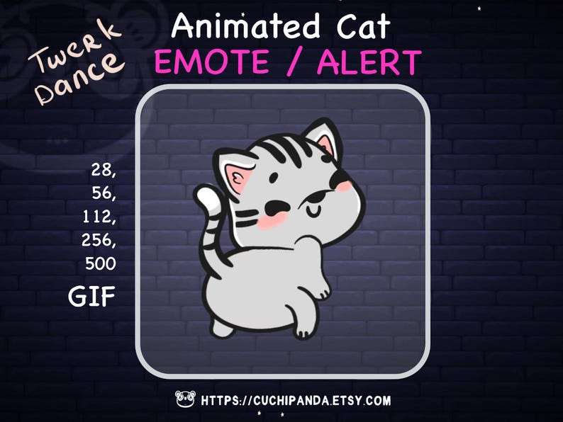 Animated Twerk Cat Emote: Twitch Dance Alert (digital Download) - Etsy