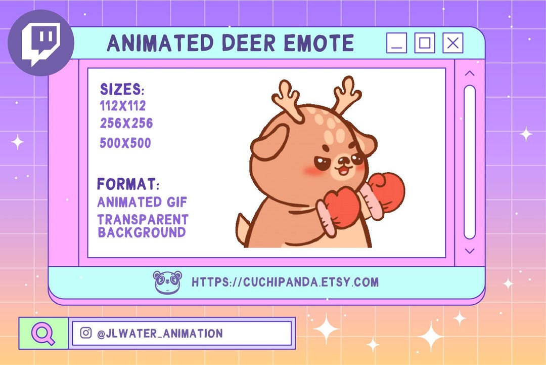 Animated Punch Deer Emote, Punching, Kawaii for Twitch, Discord ...