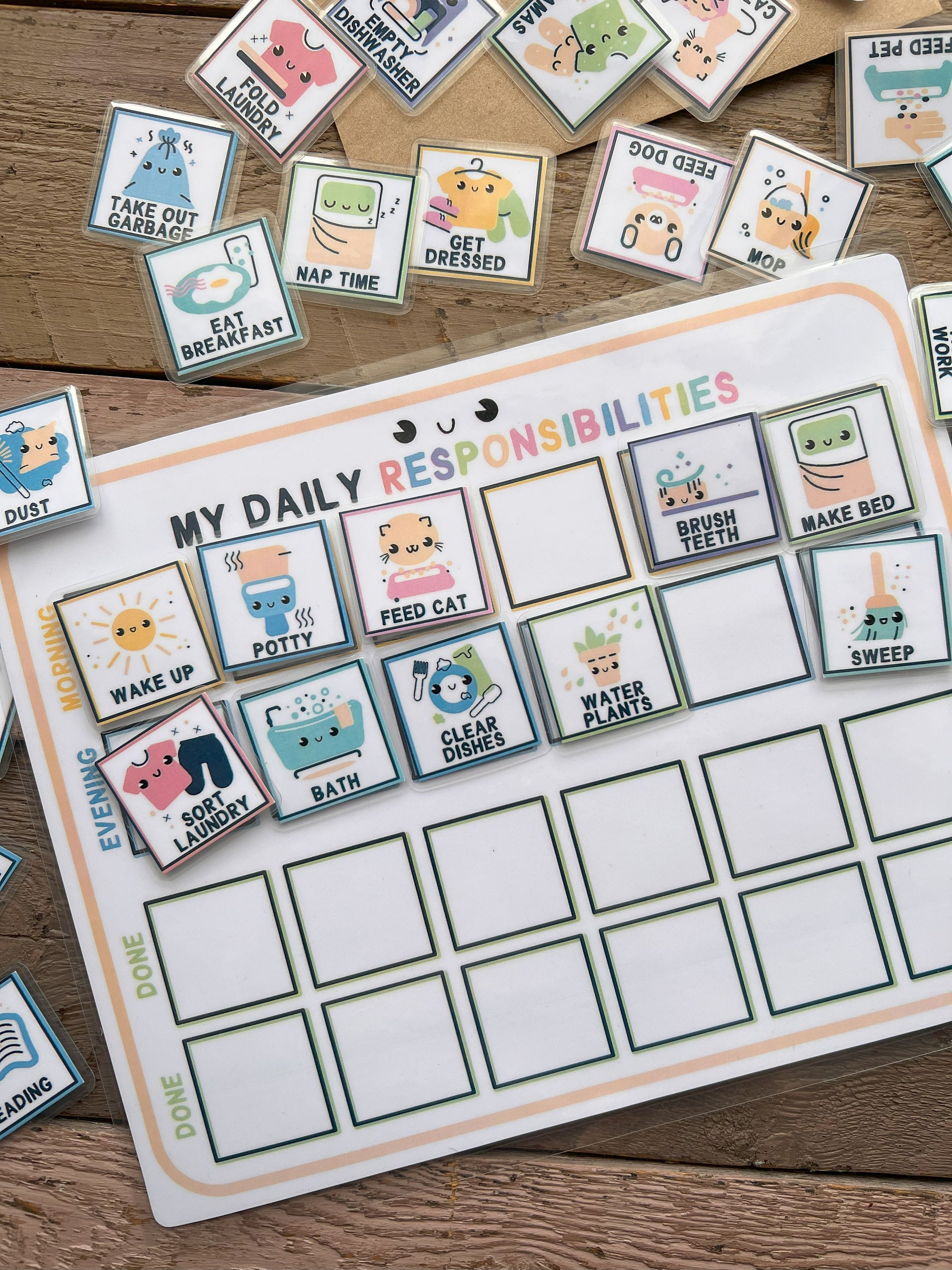 Kids Daily Responsibilities Toddler Chore Chart Printable Children ...