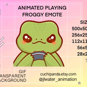 Animated Frog Emote, Playing, Gaming, Gamepad, Kawaii for Twitch ...