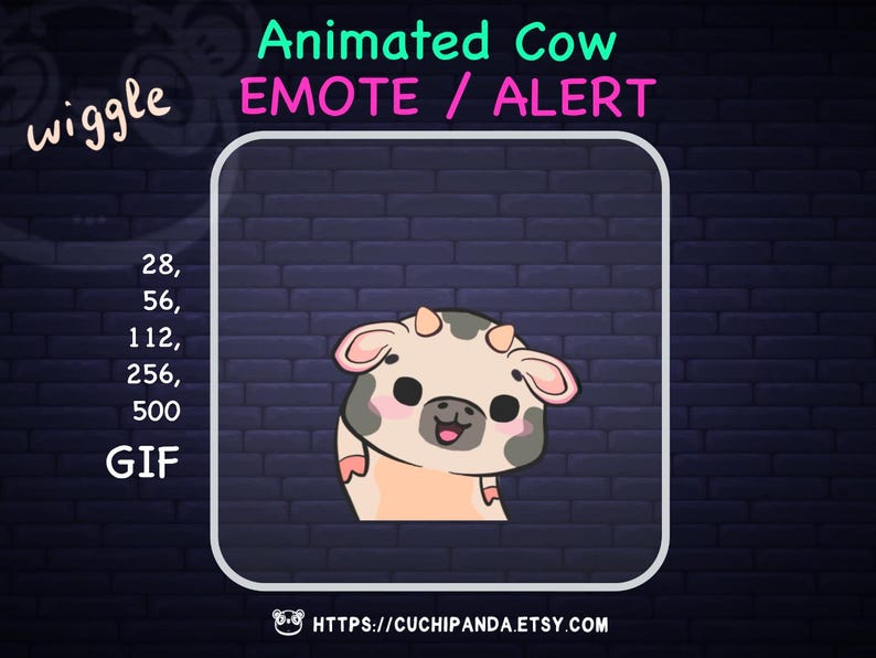 Animated Cow Wiggle Emote: Twitch Alert (digital Download) - Etsy
