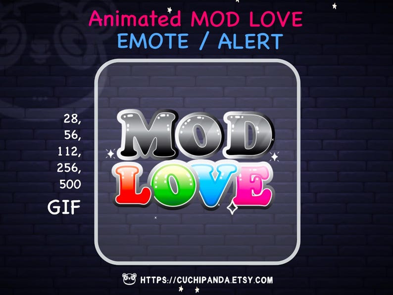 Animated Mod Love Emote: Twitch & Discord Streamers (digital Download ...