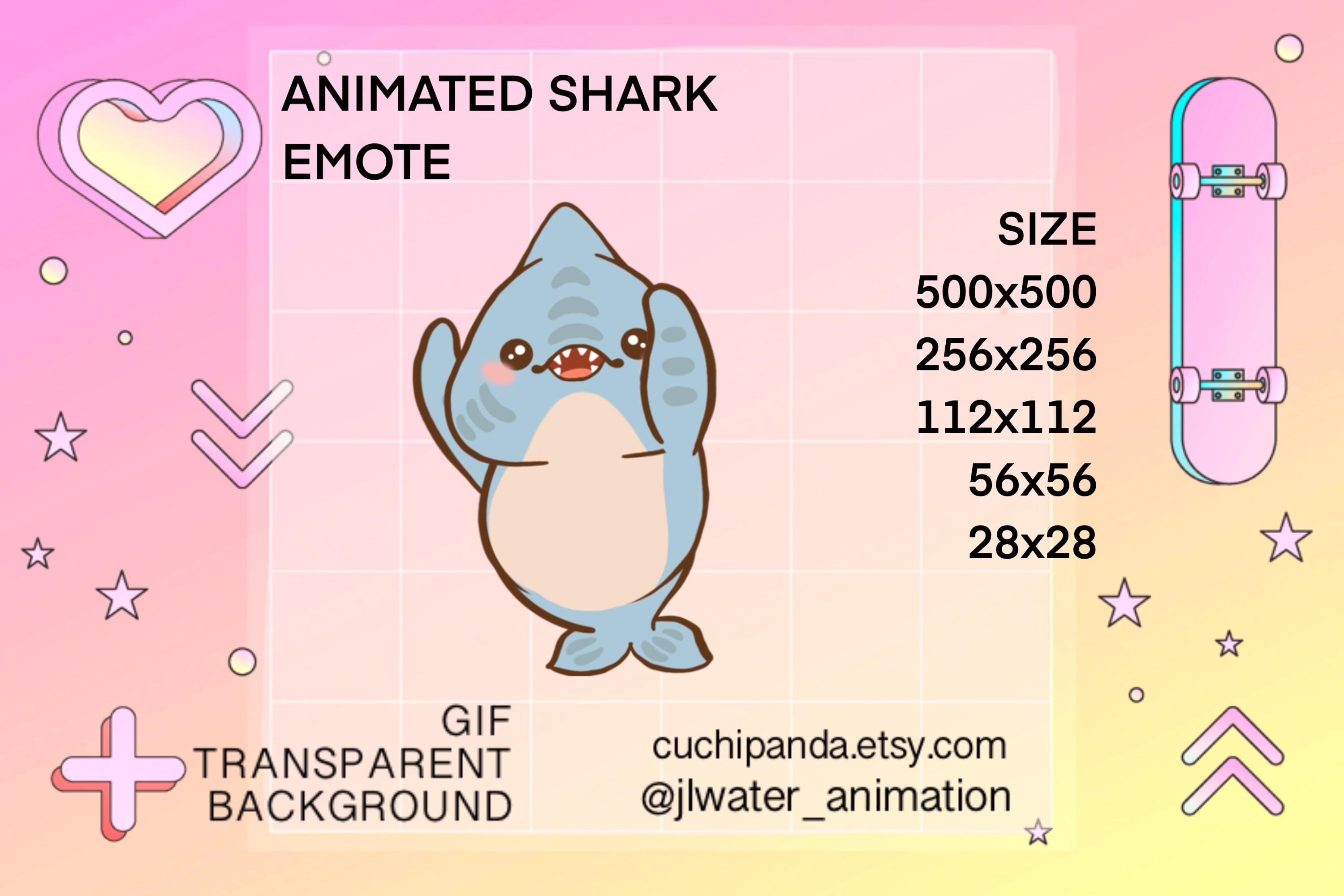Animated Shark Emote, Alert, Dance Emote, Happy Kawaii for Twitch ...