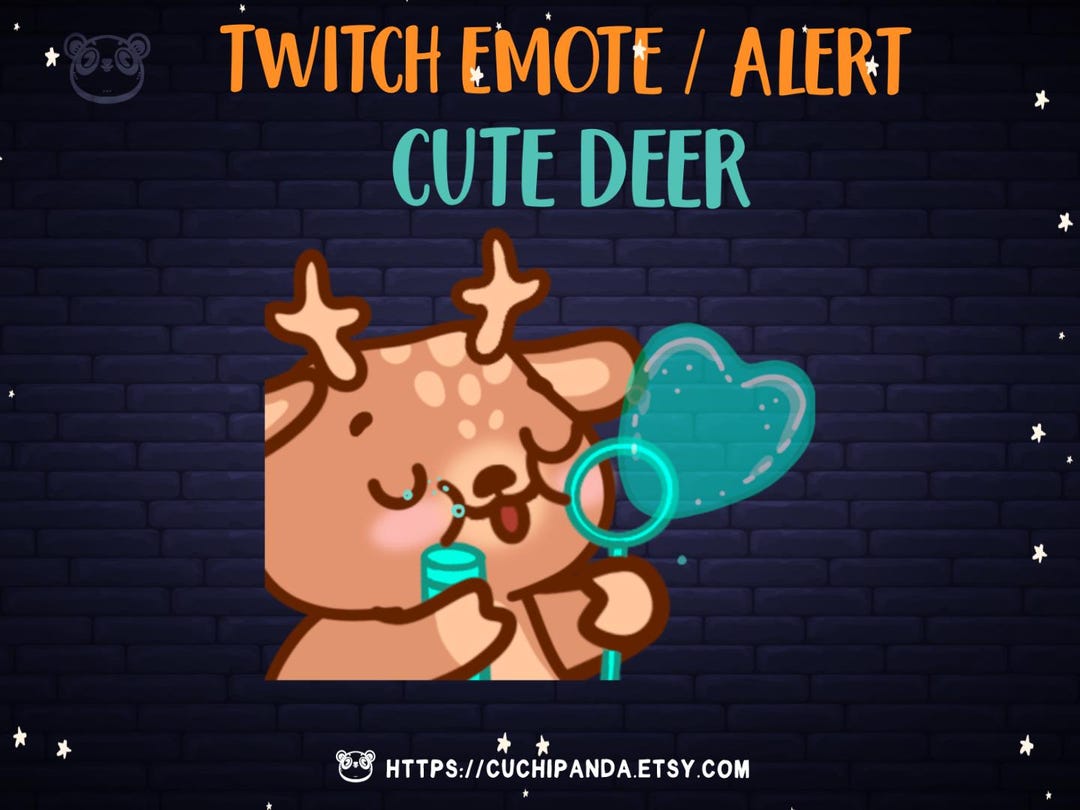 Animated Emote Deer, Twitch, Stream Alert, Love Soap Bubble, Kawaii ...