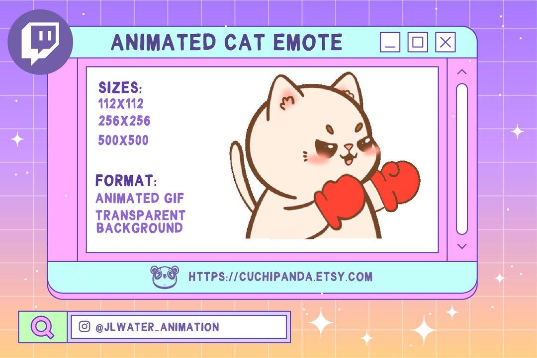 Animated Cat Punch Emote, Punching, Kawaii for Twitch, Discord, Youtube ...