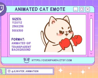 Cat Punch Face Animated Emote, Cat Punch Funny Animated Emoji, Cat ...