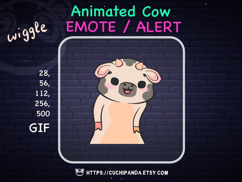 Animated Cow Wiggle Emote: Twitch Alert (digital Download) - Etsy
