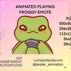 Animated Frog Emote, Playing, Gaming, Gamepad, Kawaii for Twitch ...