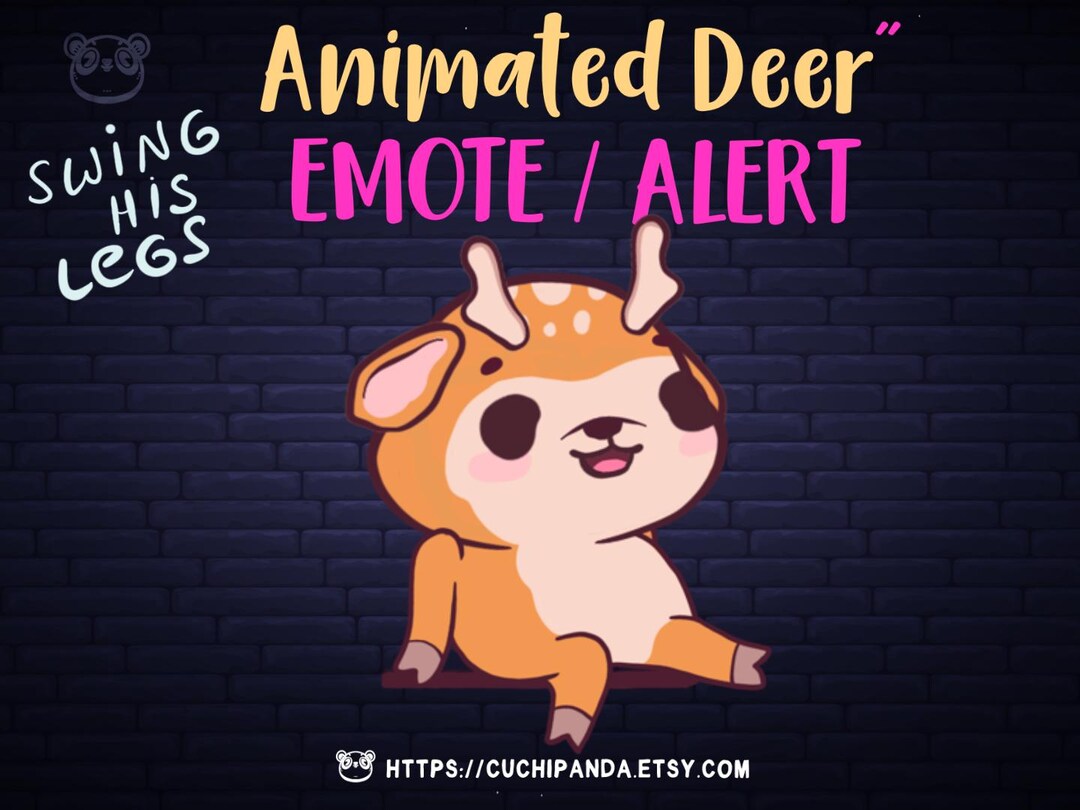 Animated Deer Emote Alert, Swing His Legs, Sit Emote - Etsy