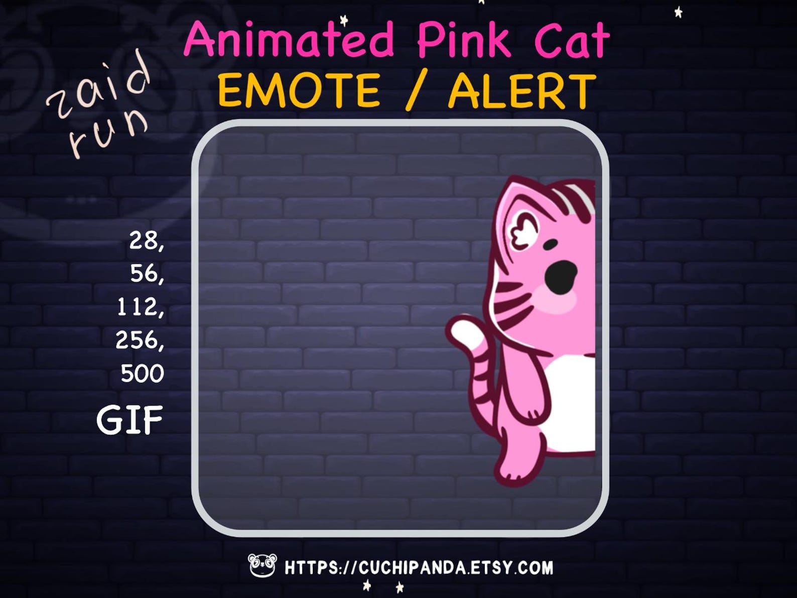 Animated Pink Cat Emote: Twitch Raid Alert (digital Download) - Etsy