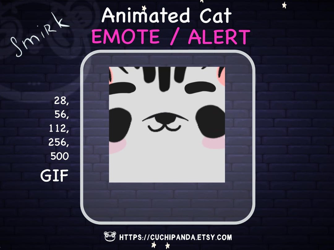 Animated Cat Emote, Alert, Smirk Emote, Eyebrows - Etsy