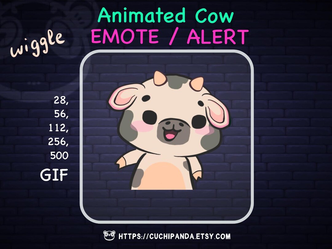 Animated Cow Emote: Wiggle Twitch Alert (digital Download) - Etsy