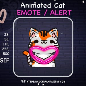 Animated Calico Cat Emote: Heart Alert (digital Download) - Etsy