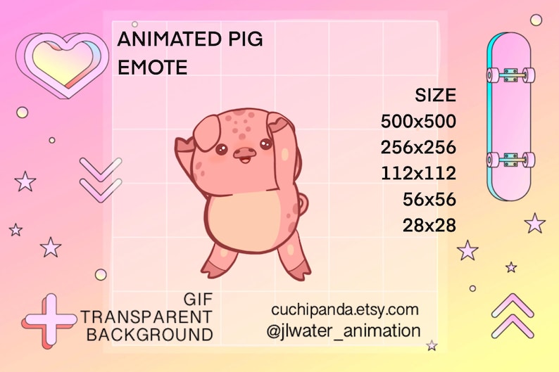 Animated Pig Emote, Alert, Dance Emote, Happy Kawaii for Twitch ...