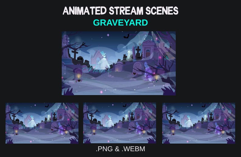 Animated Graveyard Vtuber Stream Screens – Halloween Twitch Overlay - Etsy