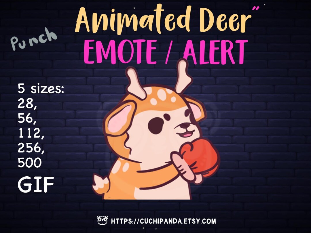 Animated Punch Deer Emote, Punching, Kawaii for Twitch, Discord ...