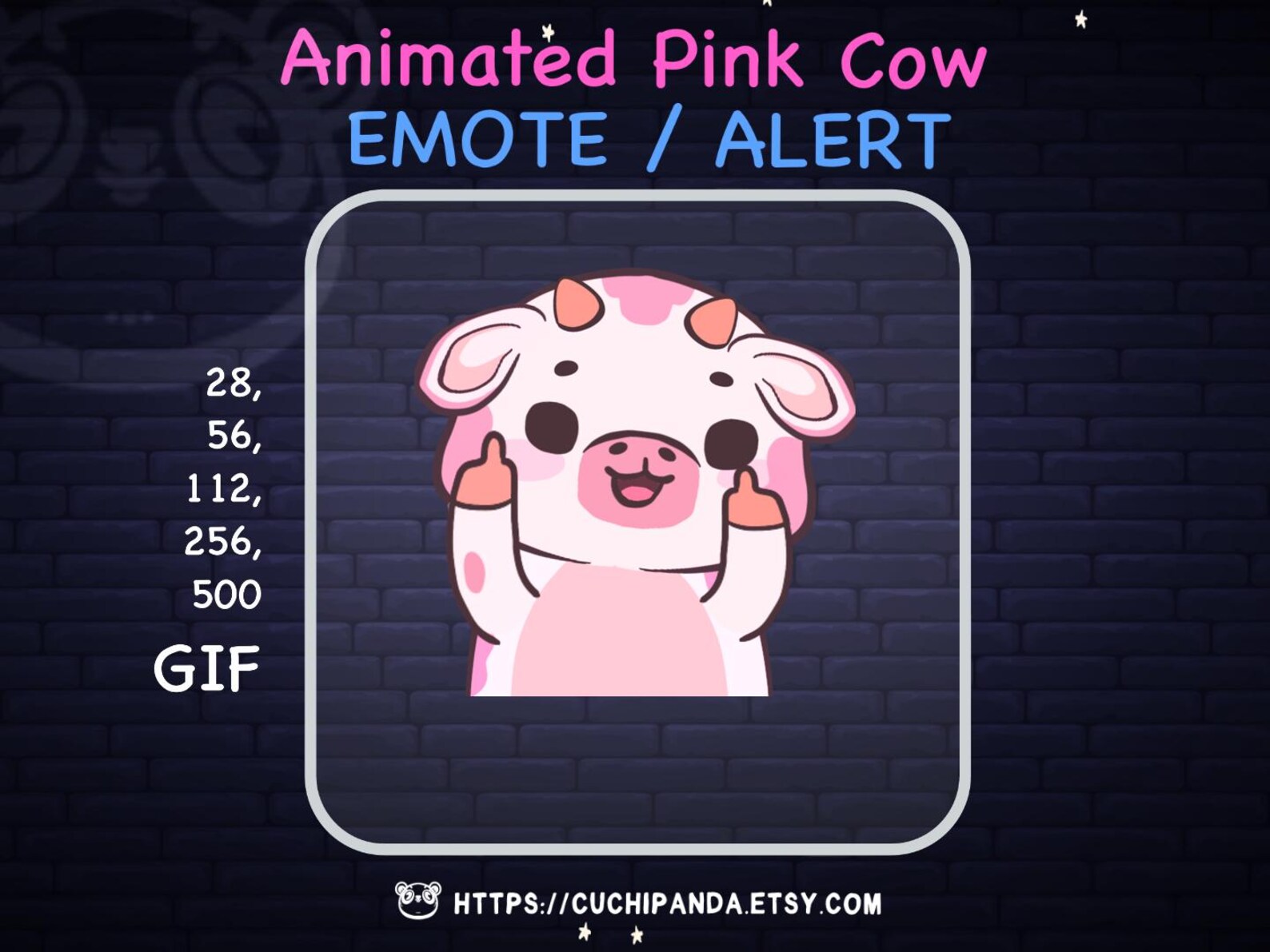 Pink Cow Middle Finger Emote: Animated Twitch, Discord, Youtube ...