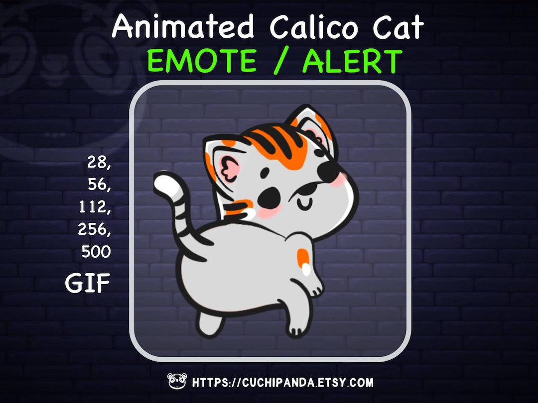 Twerk Animated Emote, Cat Dance Twitch Alert , Calico Cat Emote - Etsy