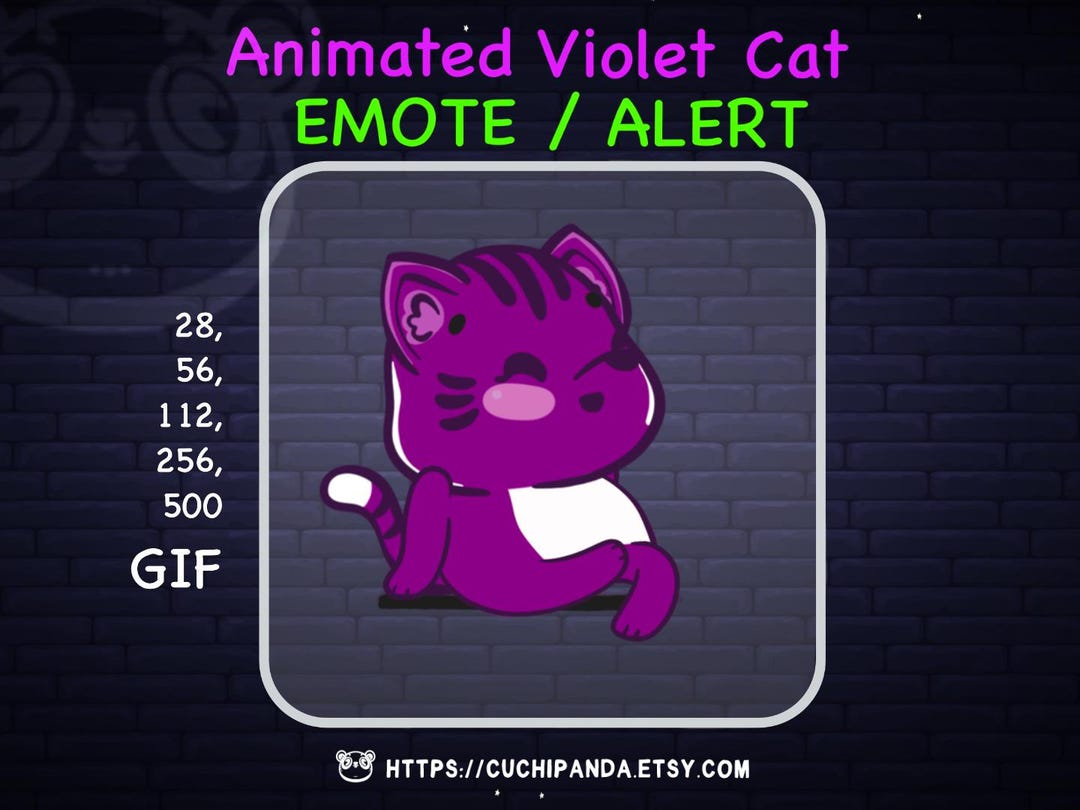 Animated Violet Cat Sit Emote: Twitch/discord (digital Download) - Etsy