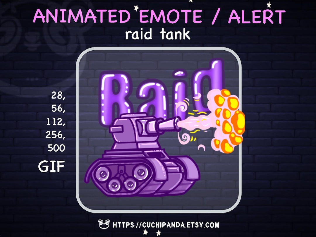 Raid Violet Tank , Animated Emote, Alert, Twitch, Stream - Etsy