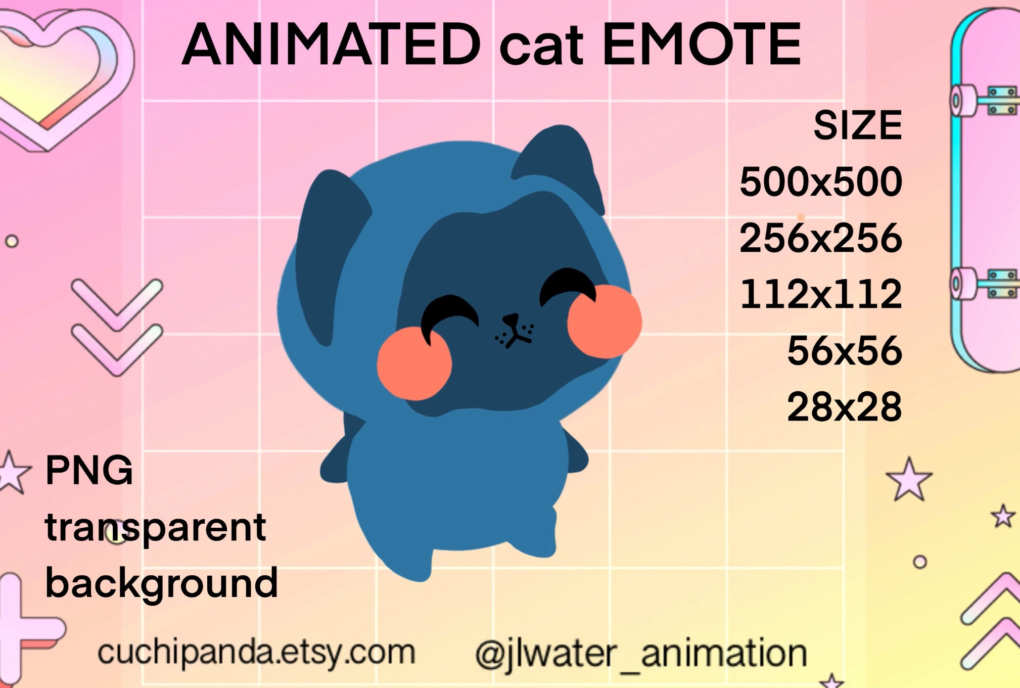 Cat Animated Twitch Emote Twirl, Dancing Kitten, Ready to Use, Stream ...