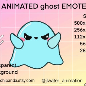 Animated Kissing Ghost Twitch Emote, Heart Cute Emote, Halloween Emote ...