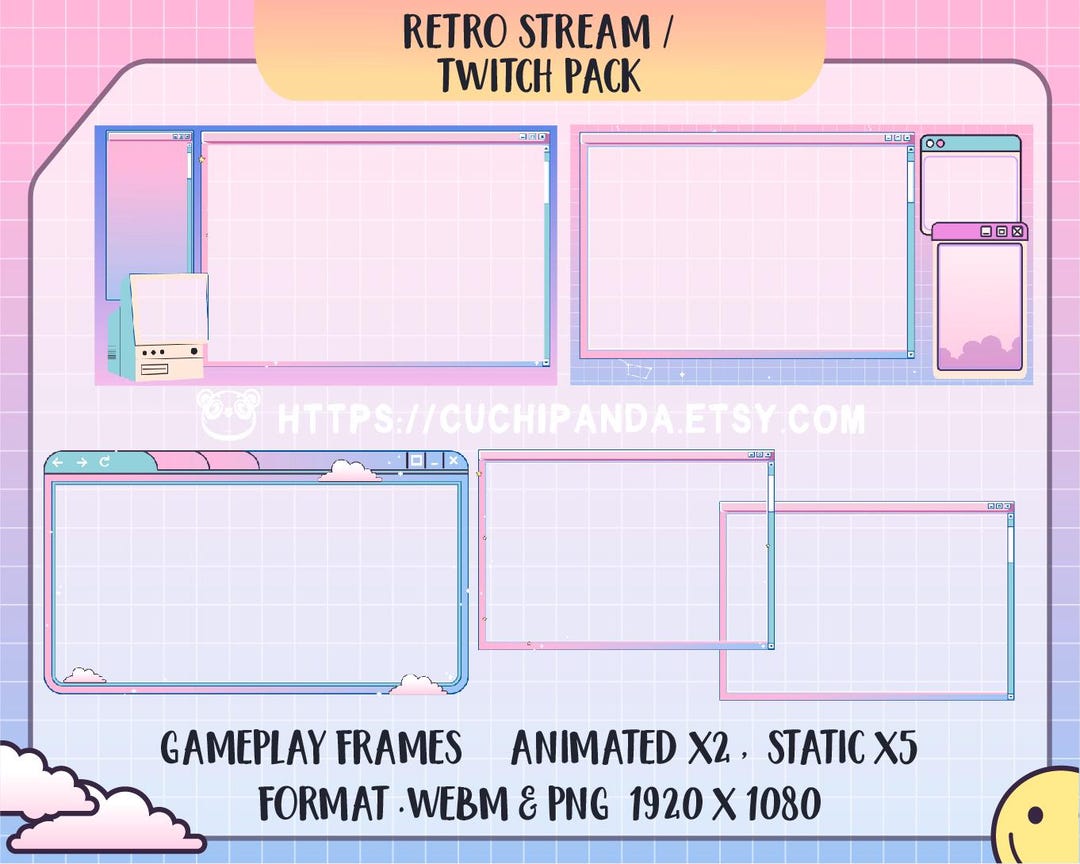 Twitch Retro Computer Overlay, Animated and Static Stream Gameplay ...