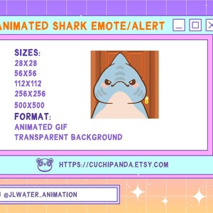 Animated Shark Emote, Leave Emote, Go Out Door, Kawaii for Twitch ...