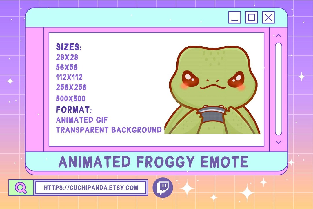 Animated Frog Emote, Playing, Gaming, Gamepad, Kawaii for Twitch ...